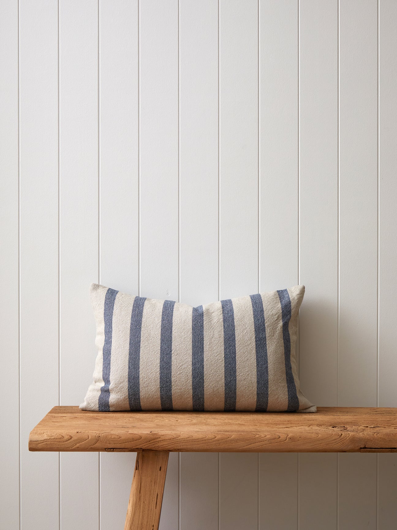 Barcelona Rectangle Cushion Cover in Blue Stripe | Wallace Cotton