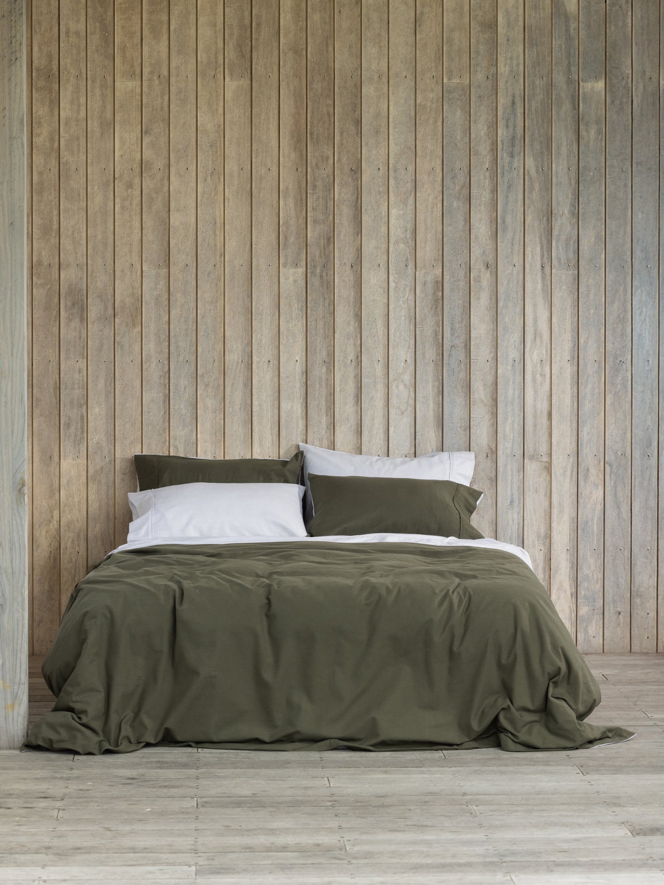Cardrona Reversible Flannel Duvet Set in Olive Stripe – Wallace Cotton