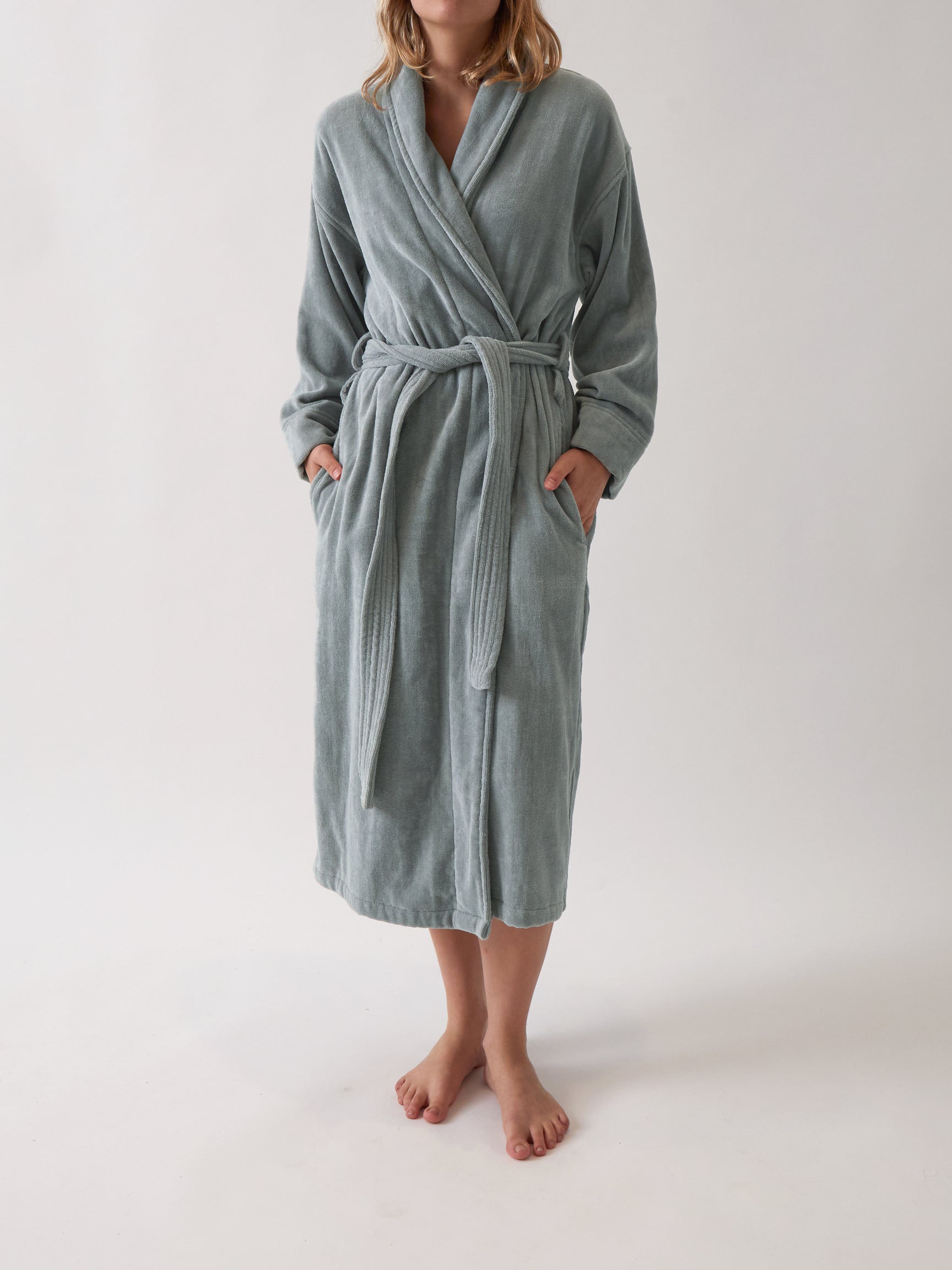 Carter Robe in French Blue – Wallace Cotton
