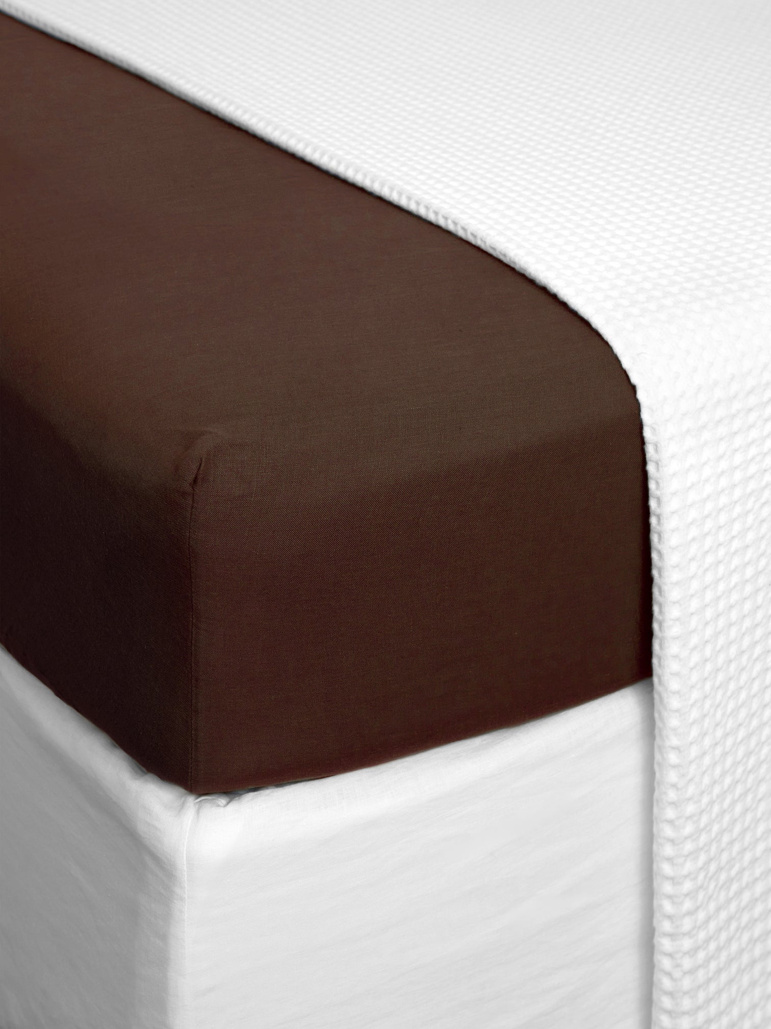 Loft Linen Fitted Sheet in Cocoa | Wallace Cotton