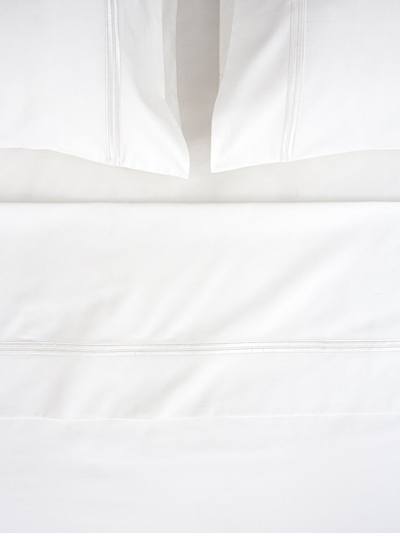 Monarch Flat Embroidery Sheet in White White | Wallace Cotton