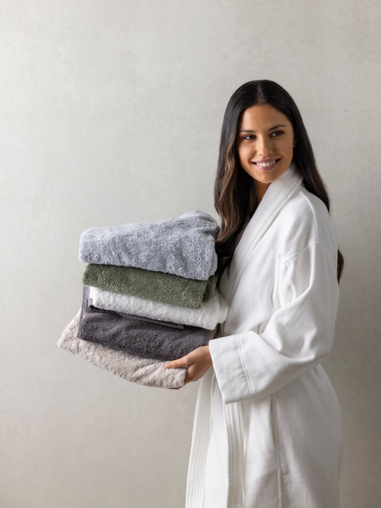 Oasis Bath Towel in Stone – Wallace Cotton