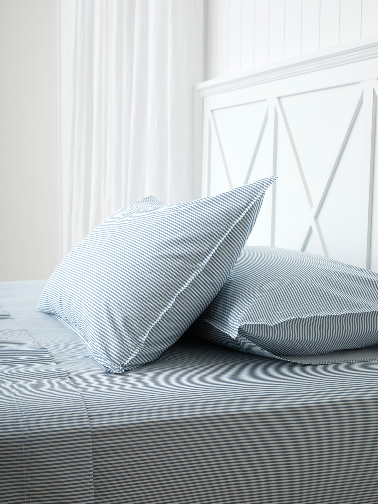 Purity Organic Cotton Sheet Set in Blue Stripe – Wallace Cotton