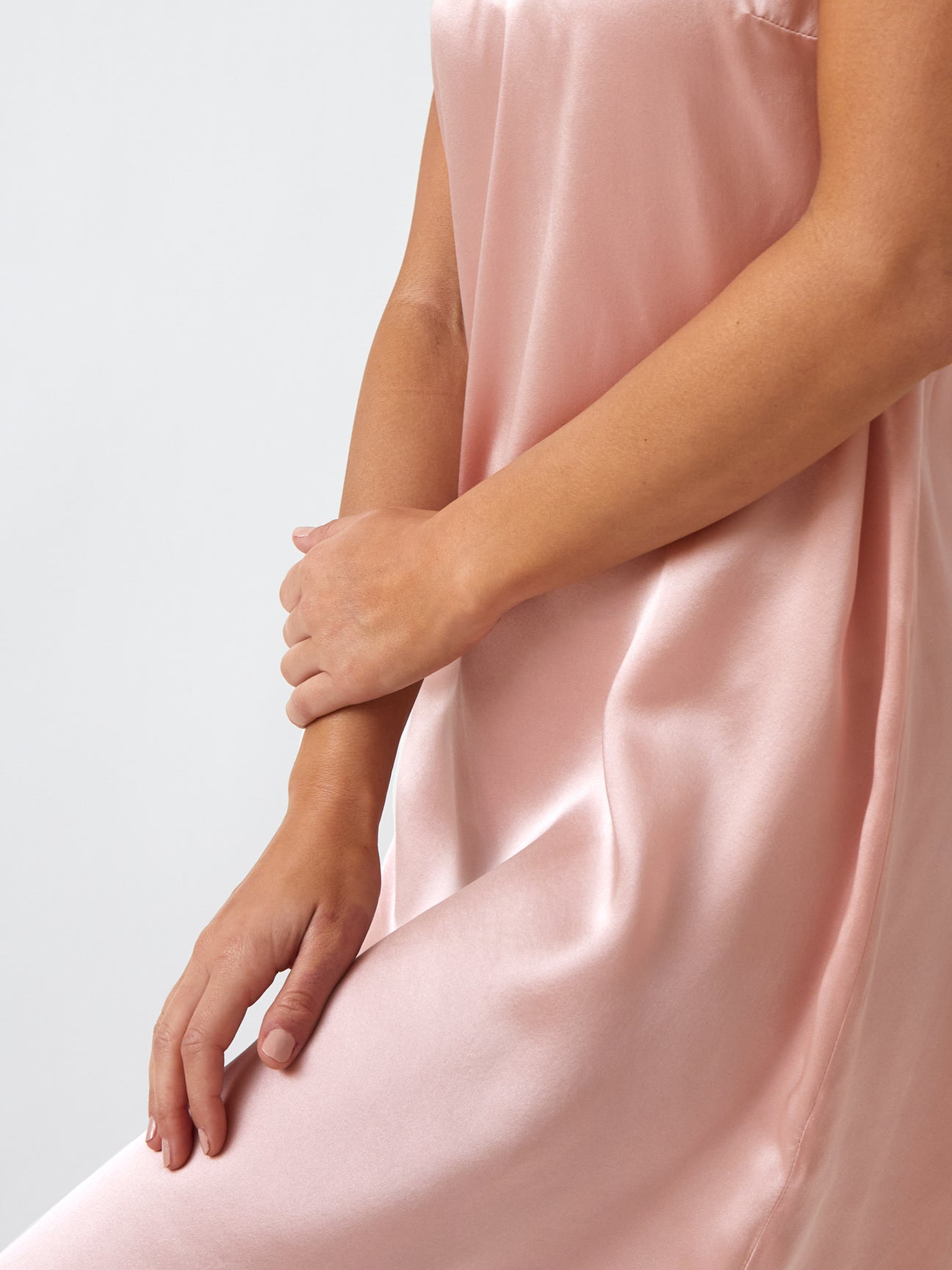 Silk Midi Nightie in Blush | Wallace Cotton