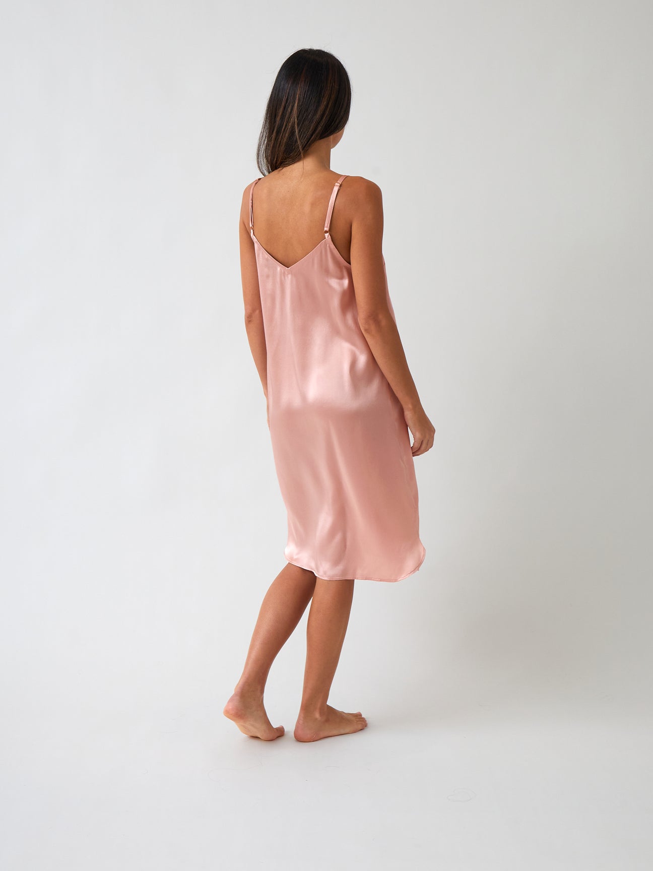Silk Midi Nightie in Blush | Wallace Cotton