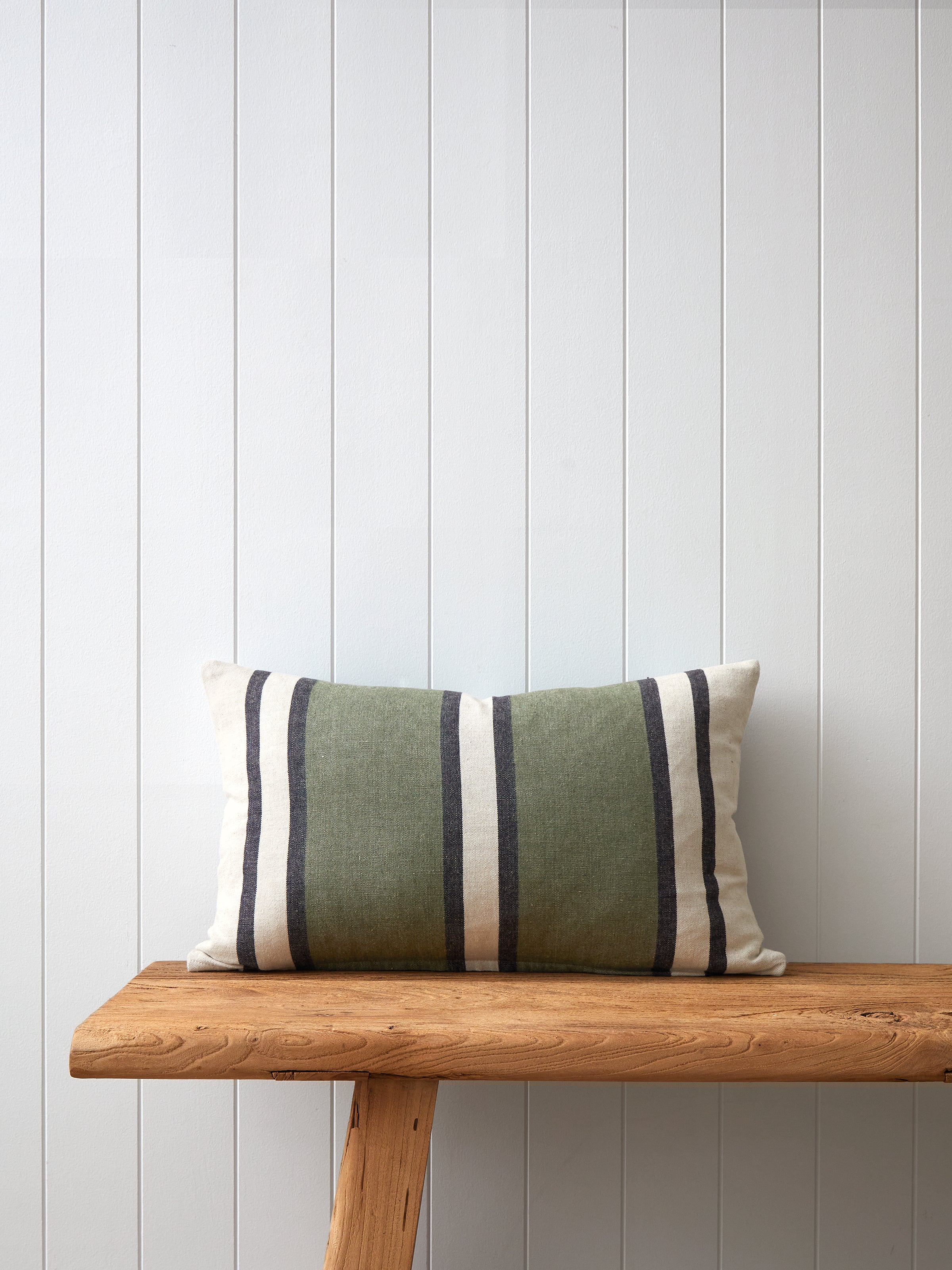 Wakefield Rectangle Cushion Cover in Green | Wallace Cotton